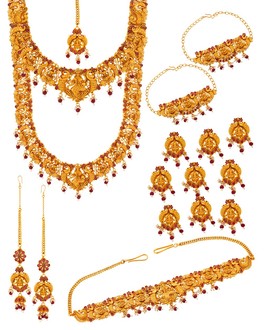 Southern Bridals Laxmi Motifs Bridal Set | VOYLLA Fashions